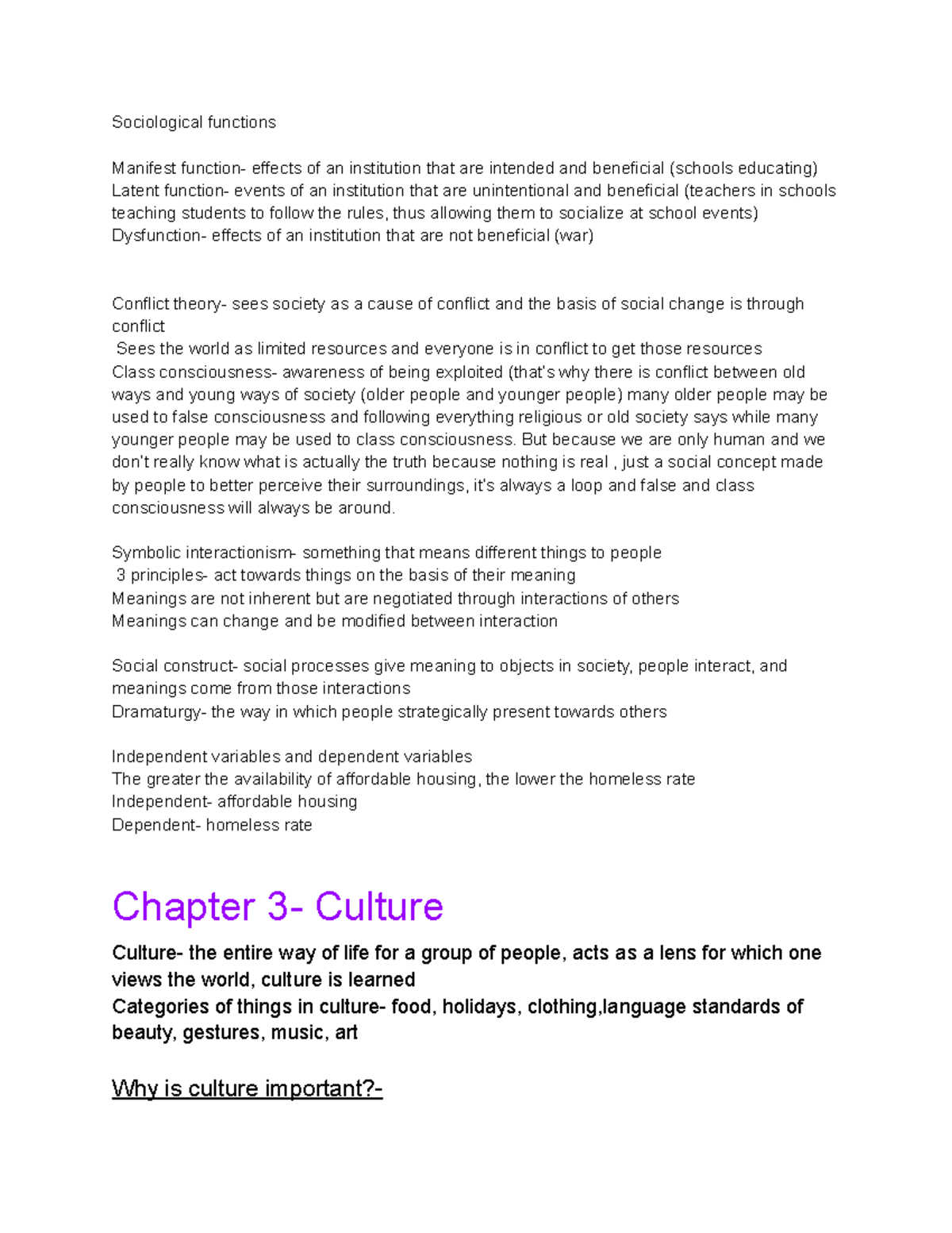 Sociology - Teacher Calvin Townsend - Sociological functions Manifest ...