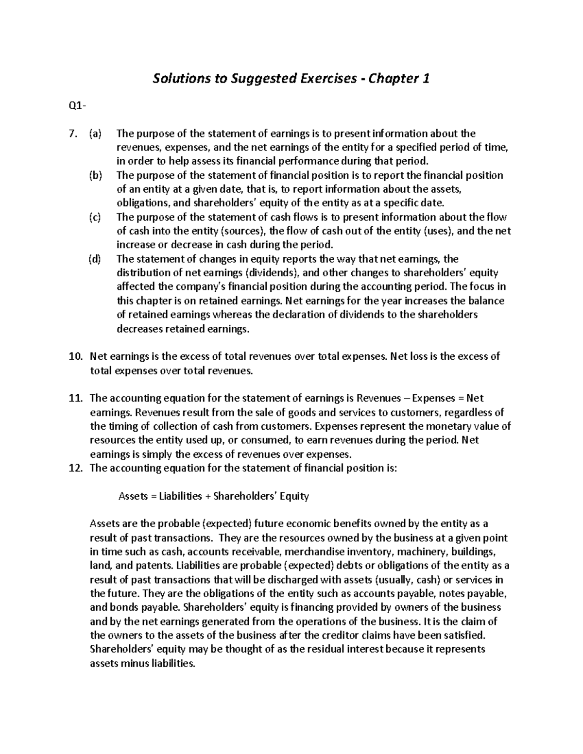 Ch01 - Solutions to Suggested Exercises - Solutions to Suggested ...