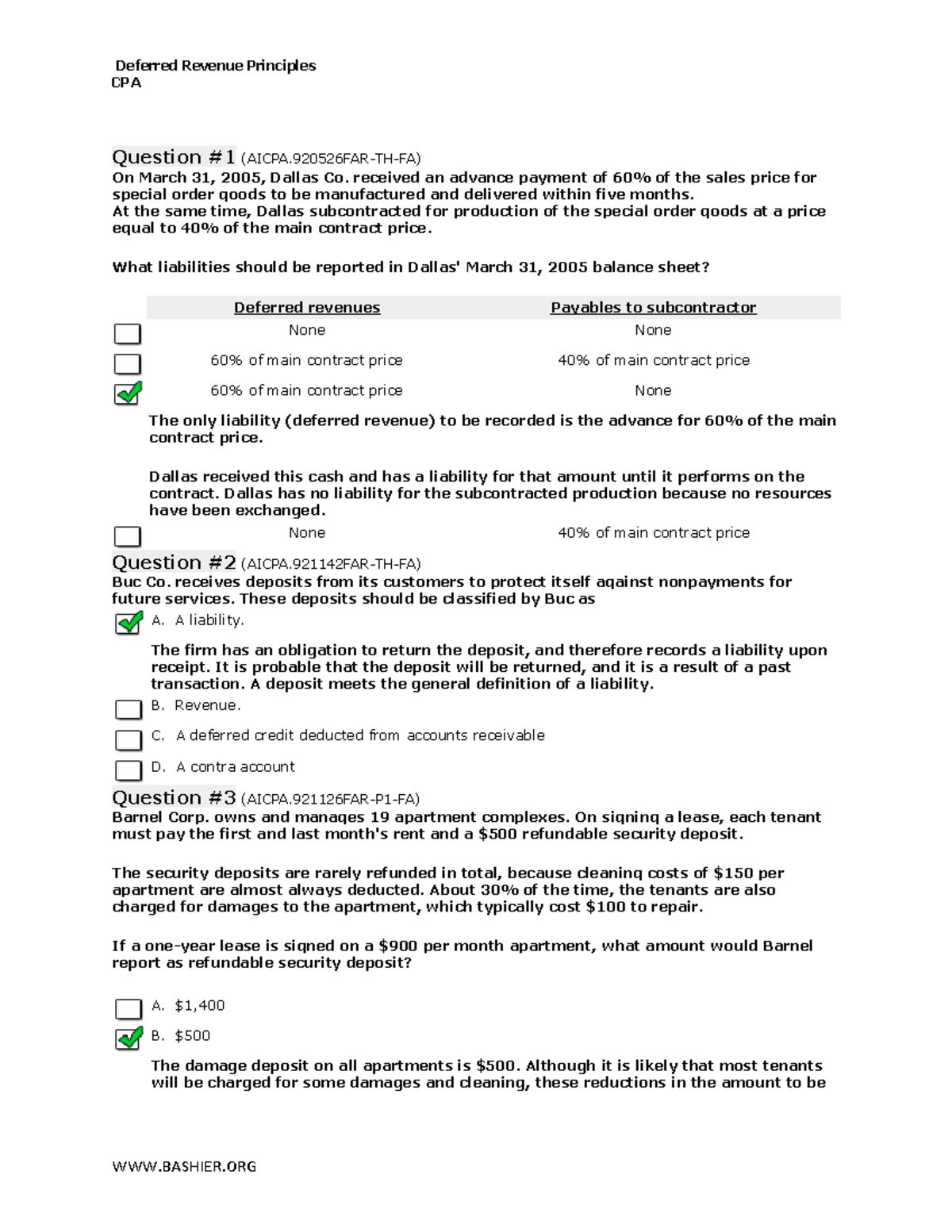 Deferred Revenue Principles Deferred Revenue Principles CPA WWW