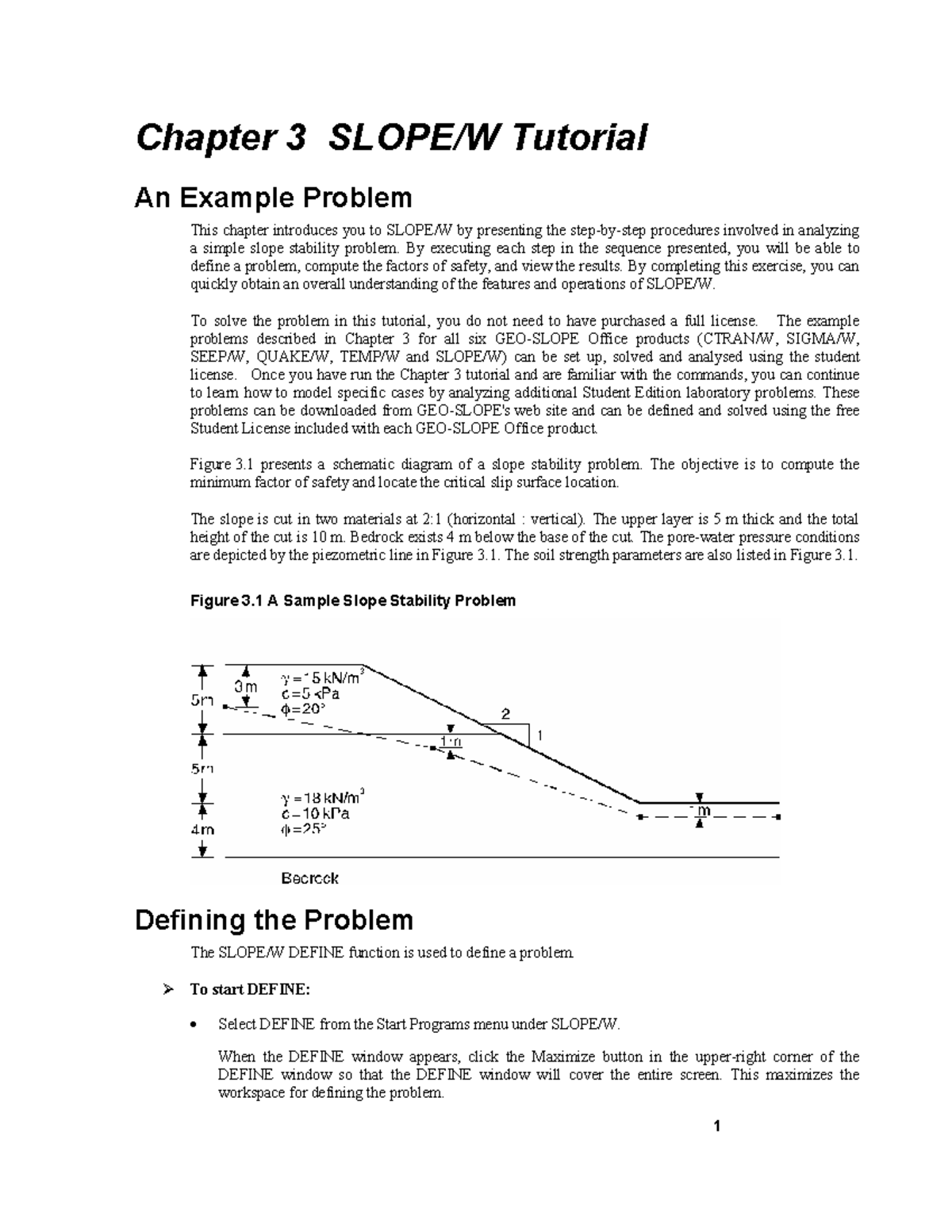 Tutorial Slopew - Geotechnical Engineering notes - Chapter 3 SLOPE/W ...