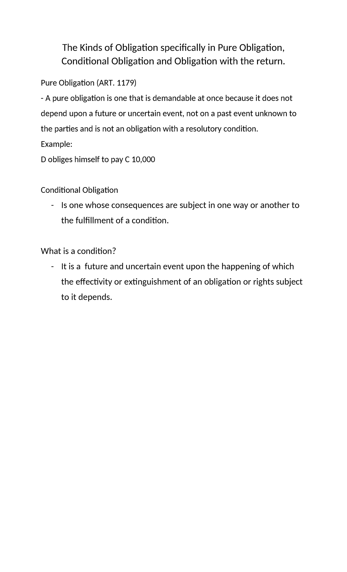 Oblicon - The Kinds of Obligation specifically in Pure Obligation ...