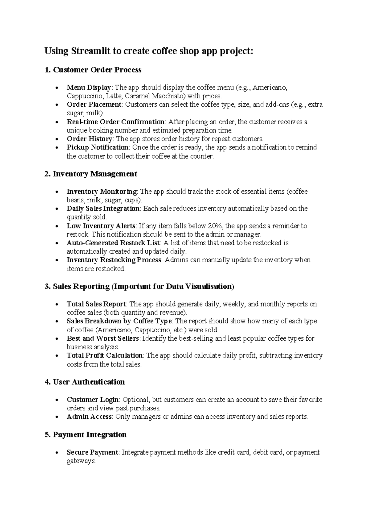 Project coffee shop app - Using Streamlit to create coffee shop app ...