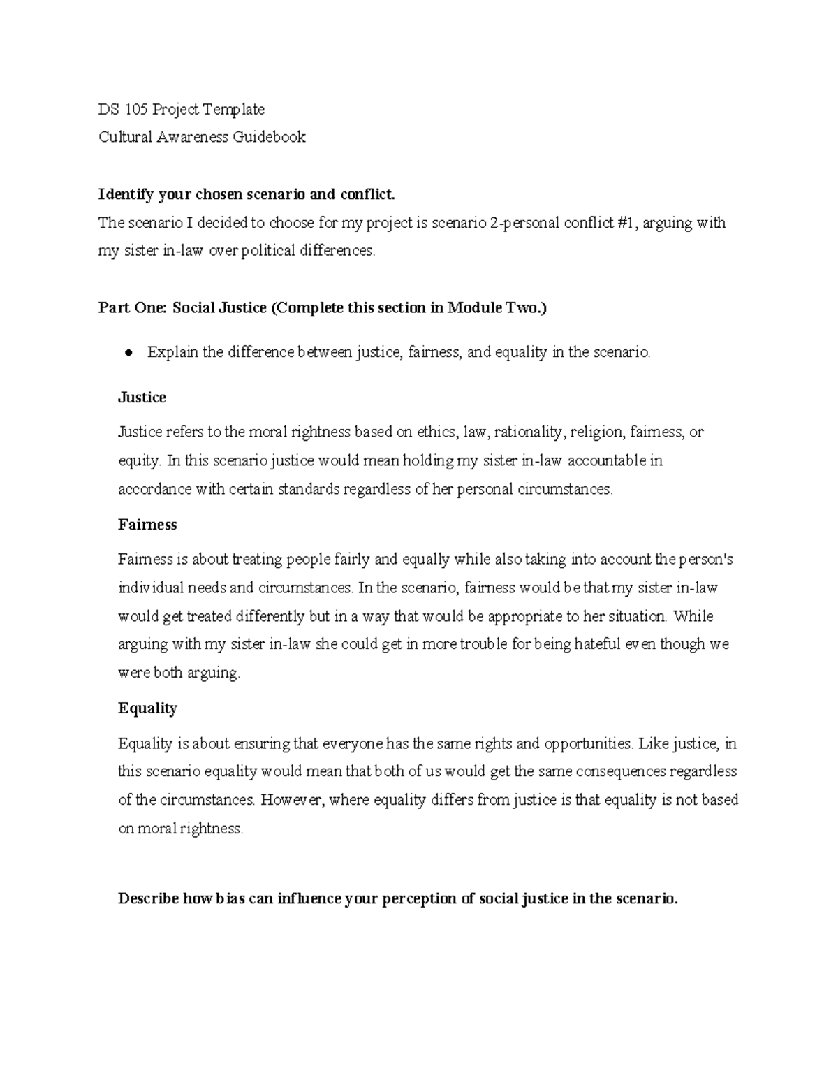 Project draft Module 2 Awareness & Online Learning SNHU - DS 105 ...