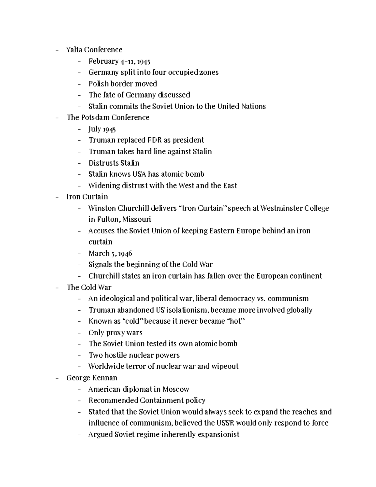 Module 7 - Lesson 14 Notes - Google Docs - Yalta Conference February 4 ...