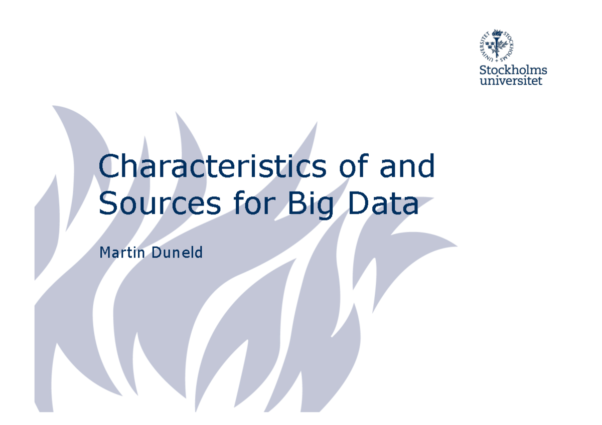 F02 Characteristics of and Sources for Big Data - The No SQL Paradigm ...