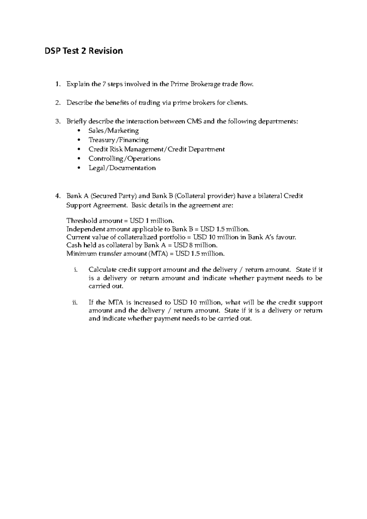 DSP Class Test 2 Revision (Student) - DSP Test 2 Revision 1 the 7 steps ...