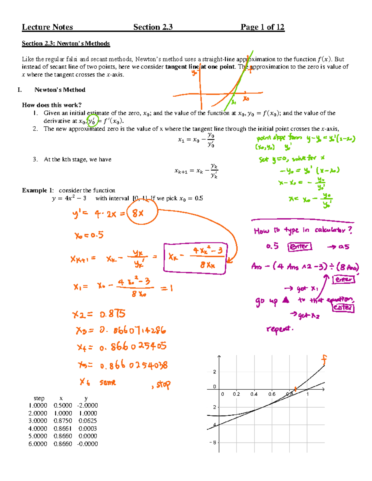 2 - Homework practice review - Section 2: Newton’s Methods Like the ...