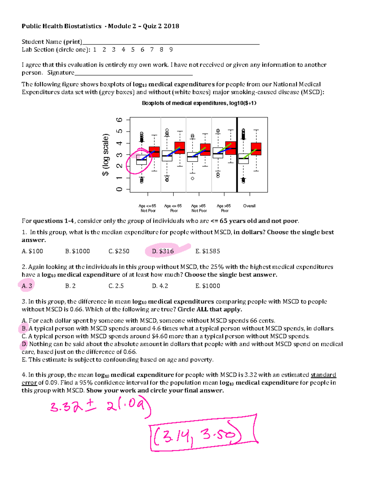 Module 2 quiz 2018 allcorrect - **Public Health Biostatistics - Module 2 3 Quiz 2 20 18 ...