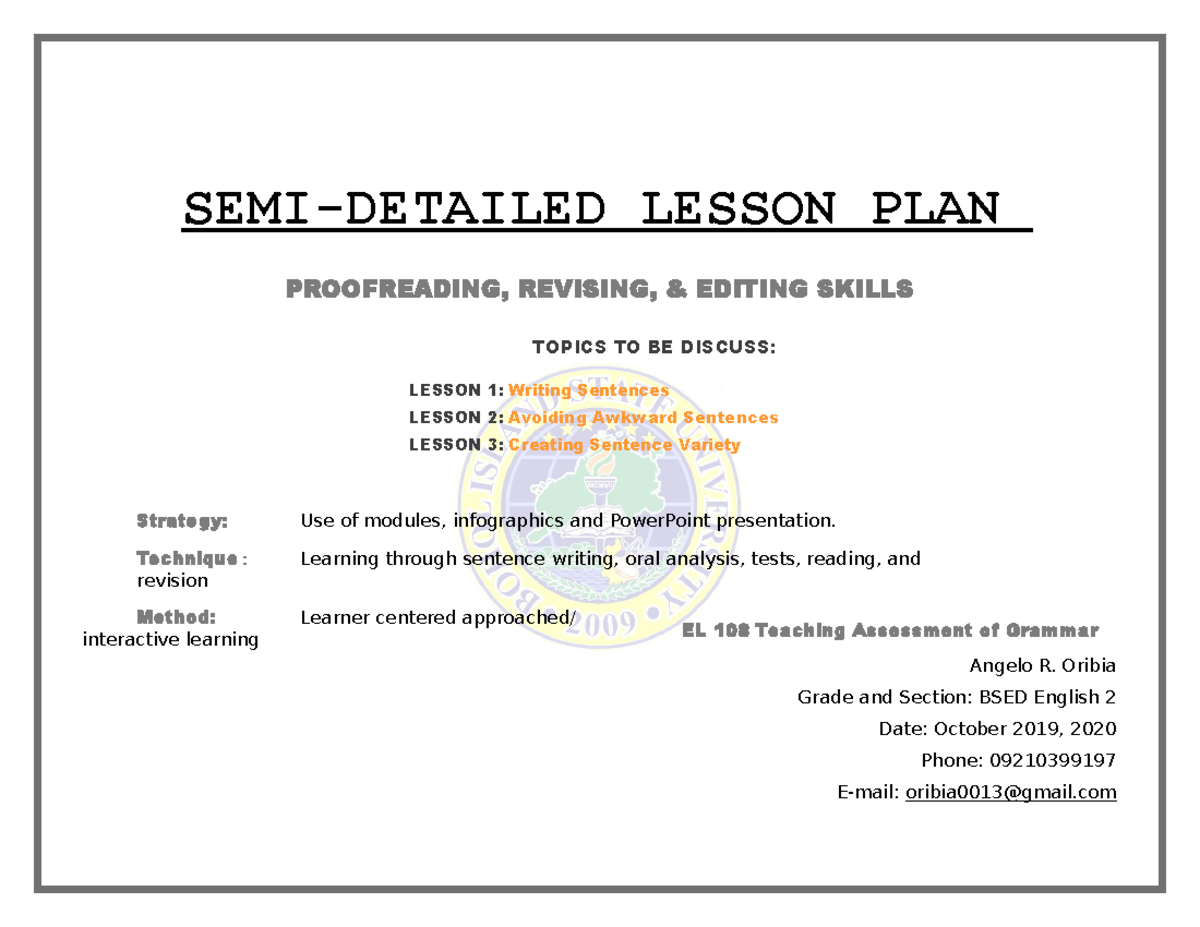 A Detailed Lesson Plan In Tle Bsed English Rmmc Studocu Module Vrogue ...
