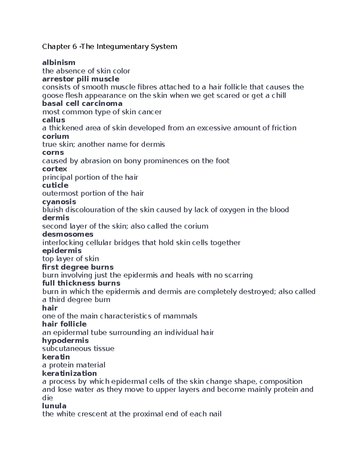 ANPH1002 - Chapter 6 - The Integumentary System - ANPH1001 - NorQuest ...