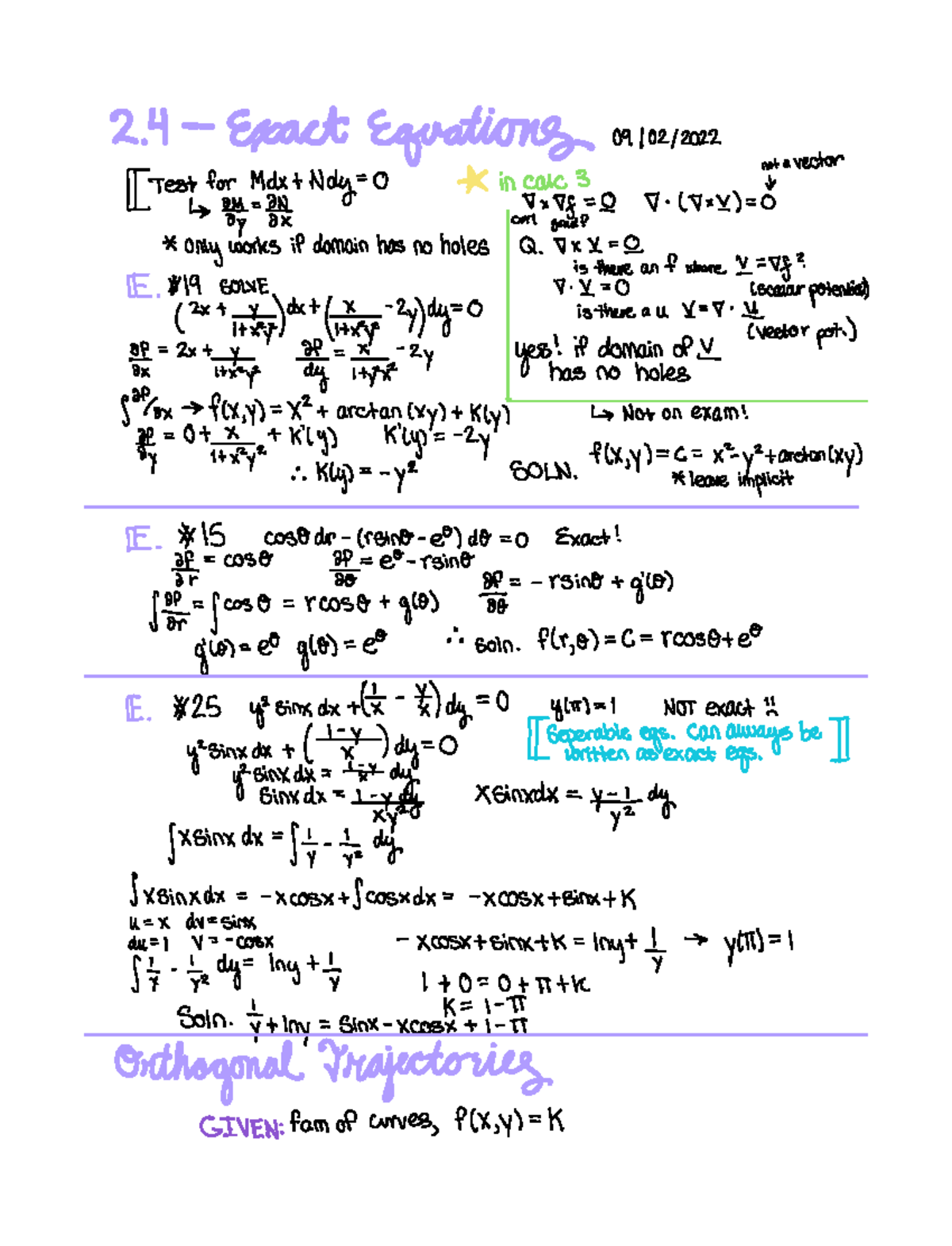 Exact First Order Differential Equations - ####### 2 Exact Equations ... Exact First Order Differential Equations - ####### 2 Exact Equations ...