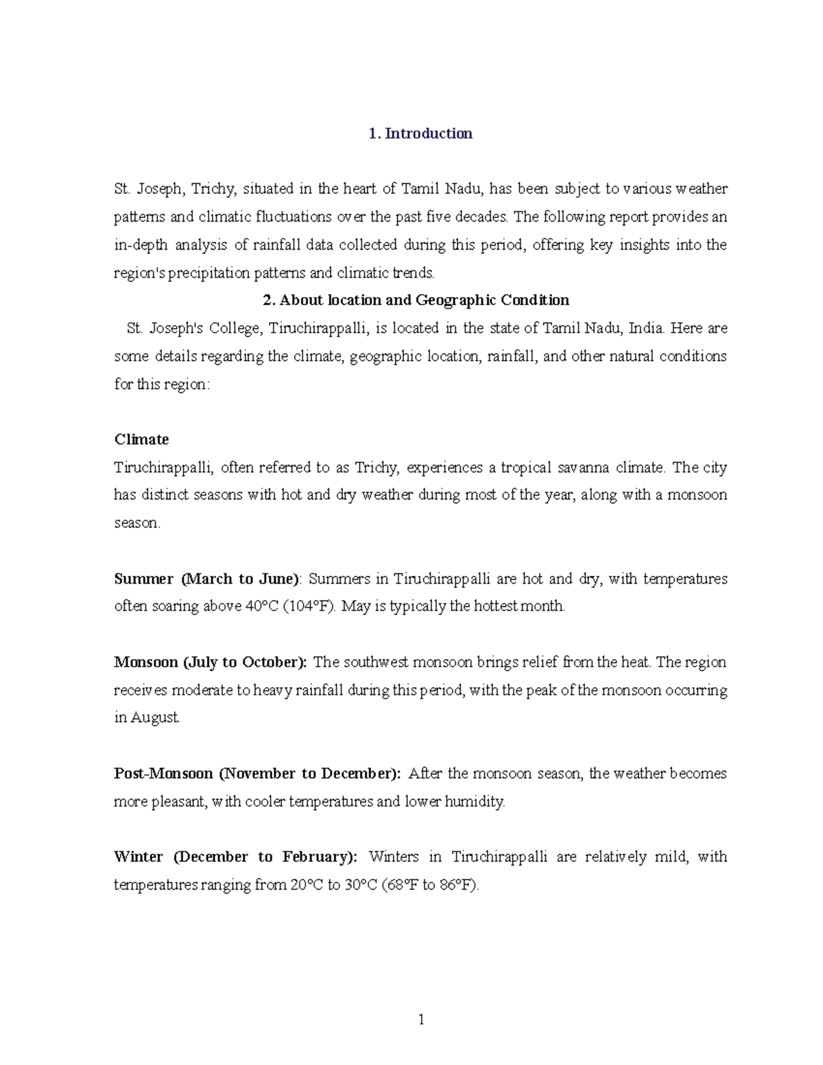 rainfall analysis of 50 yrs st joseph school tiruchirapalli - 1 ...