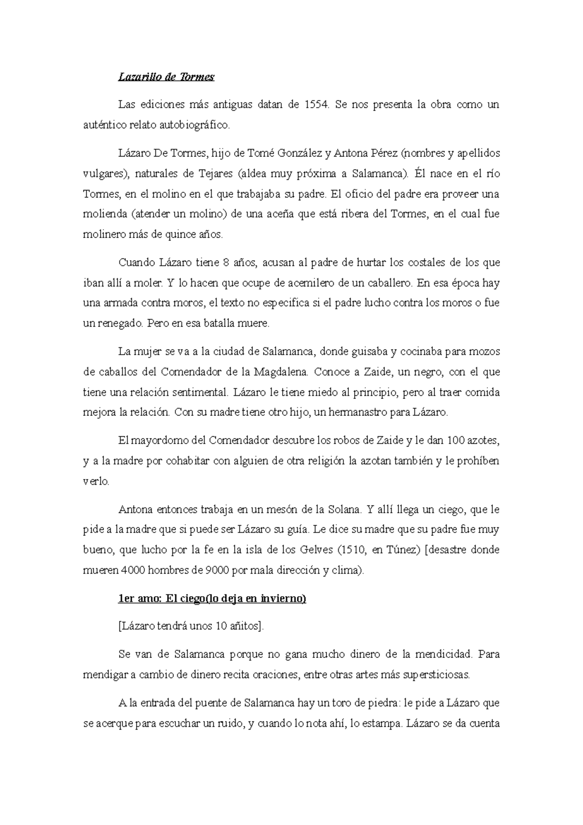 Lazarillo de Tormes RESUMEN - Lazarillo de Tormes Las ediciones más ...