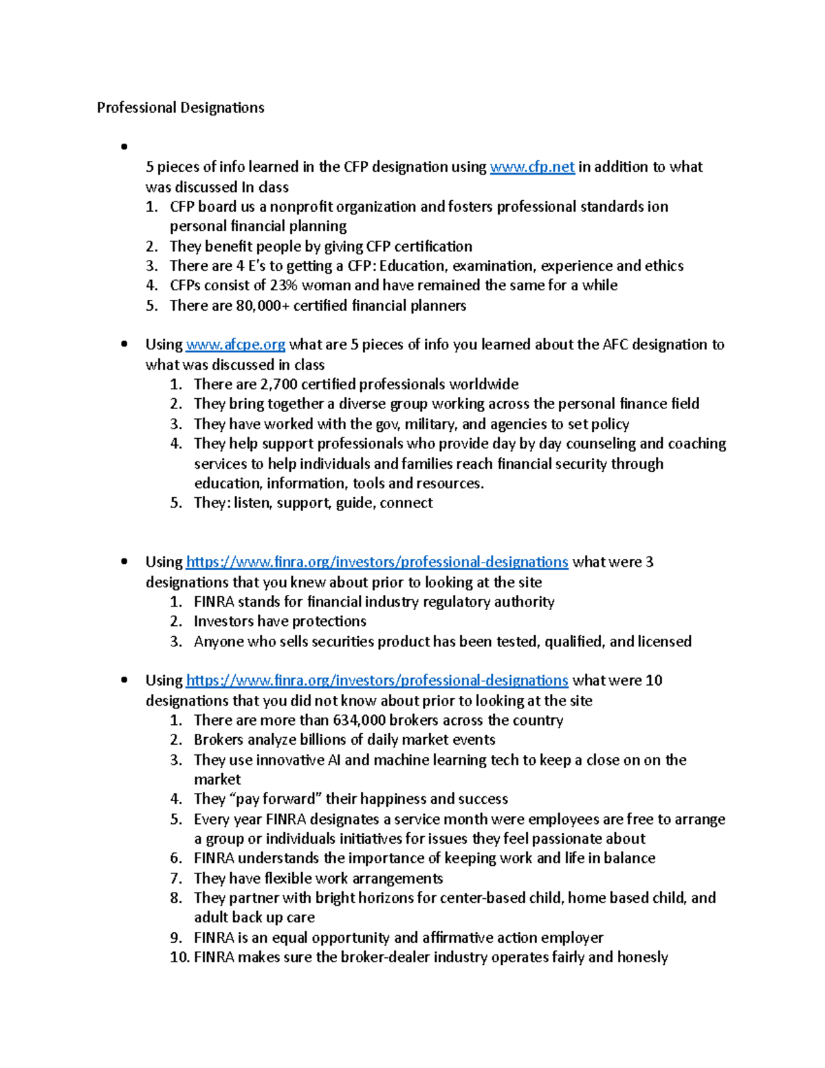 Professional Designations - Professional Designations 5 pieces of info ...