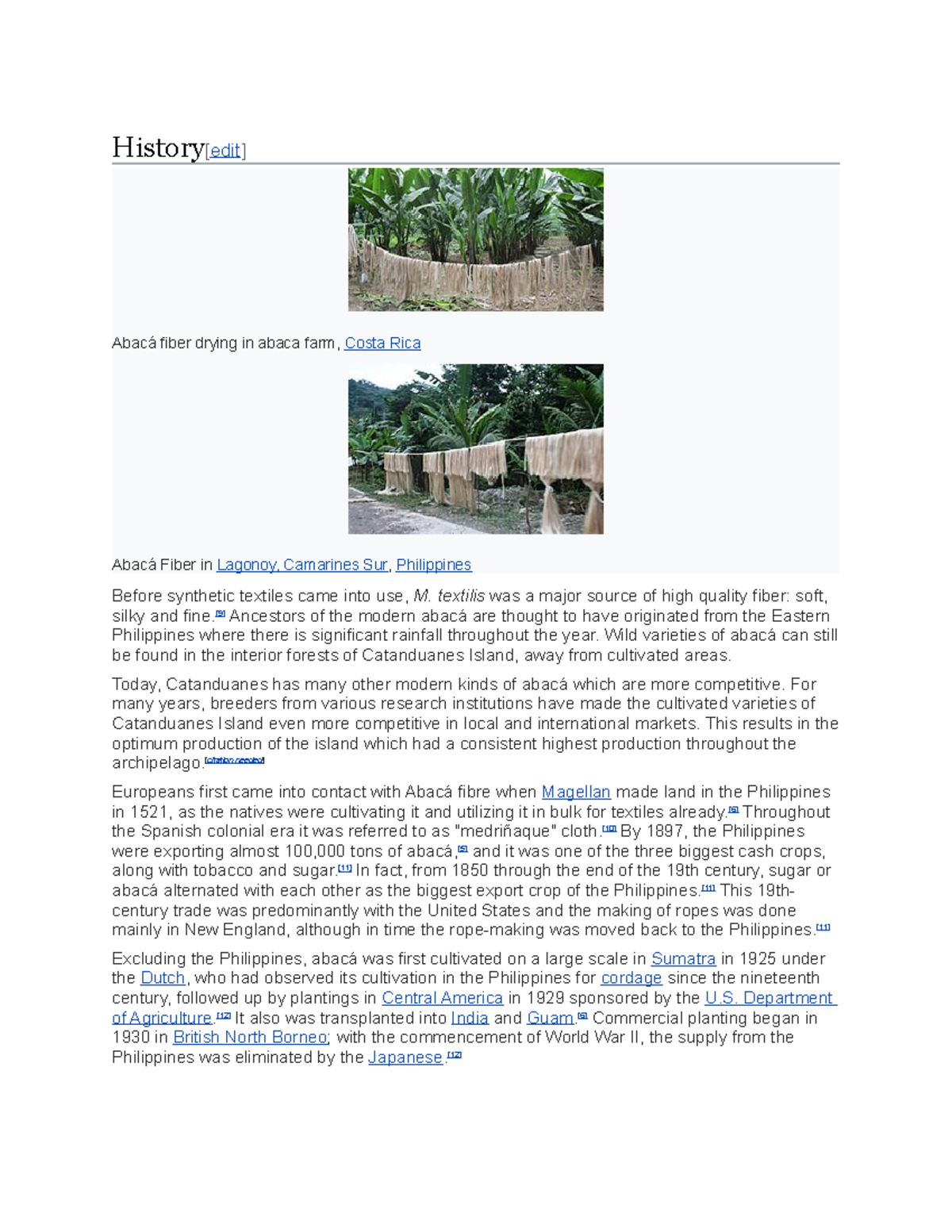 Abaca Intro - You can use this as reference. - History[edit] Abacá ...