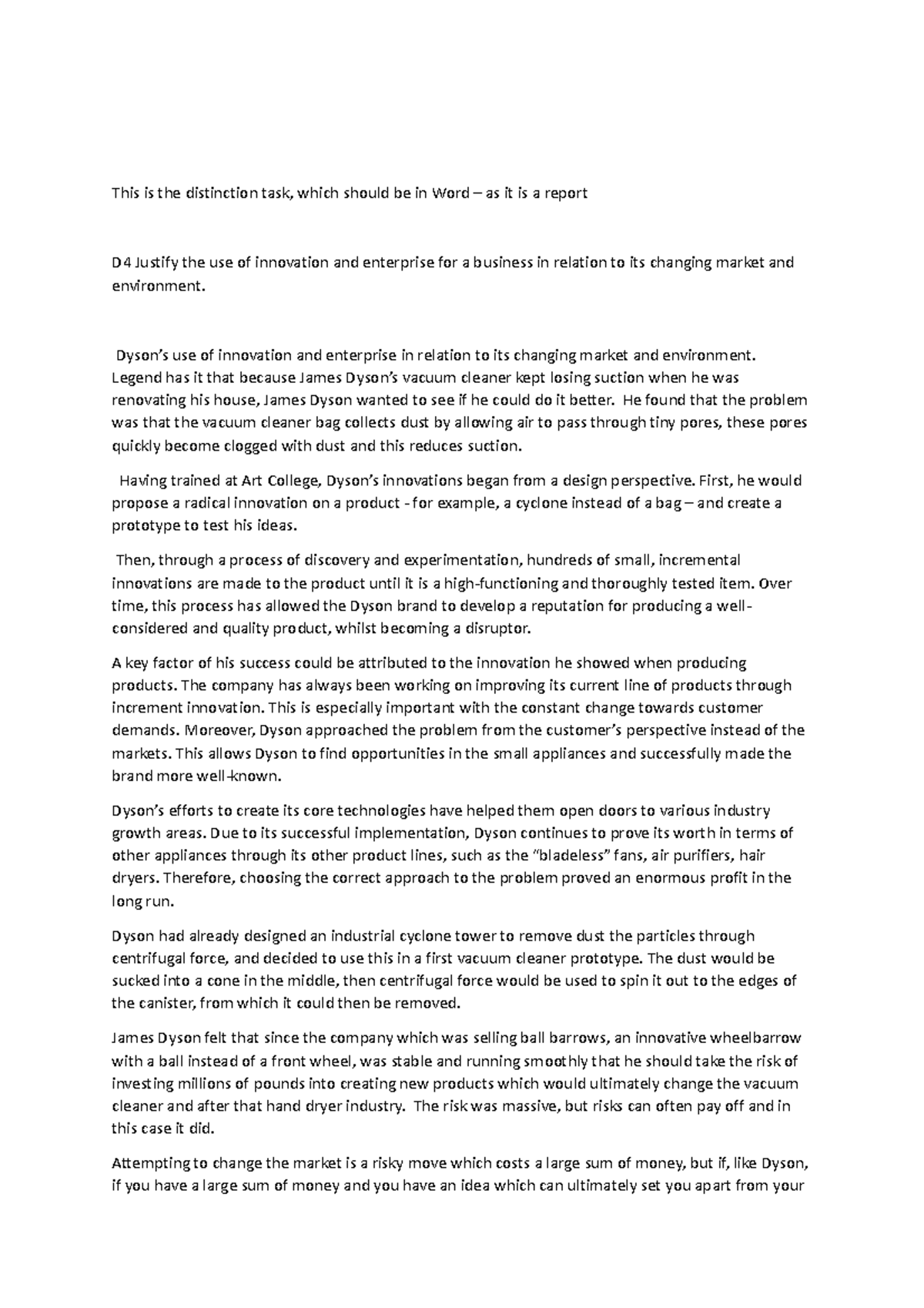 D4 Model Answer - This is the distinction task, which should be in Word ...