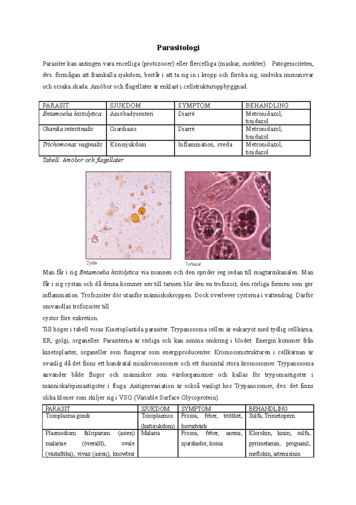 Parasitologi - Parasitologi Parasiter kan antingen vara encelliga ...
