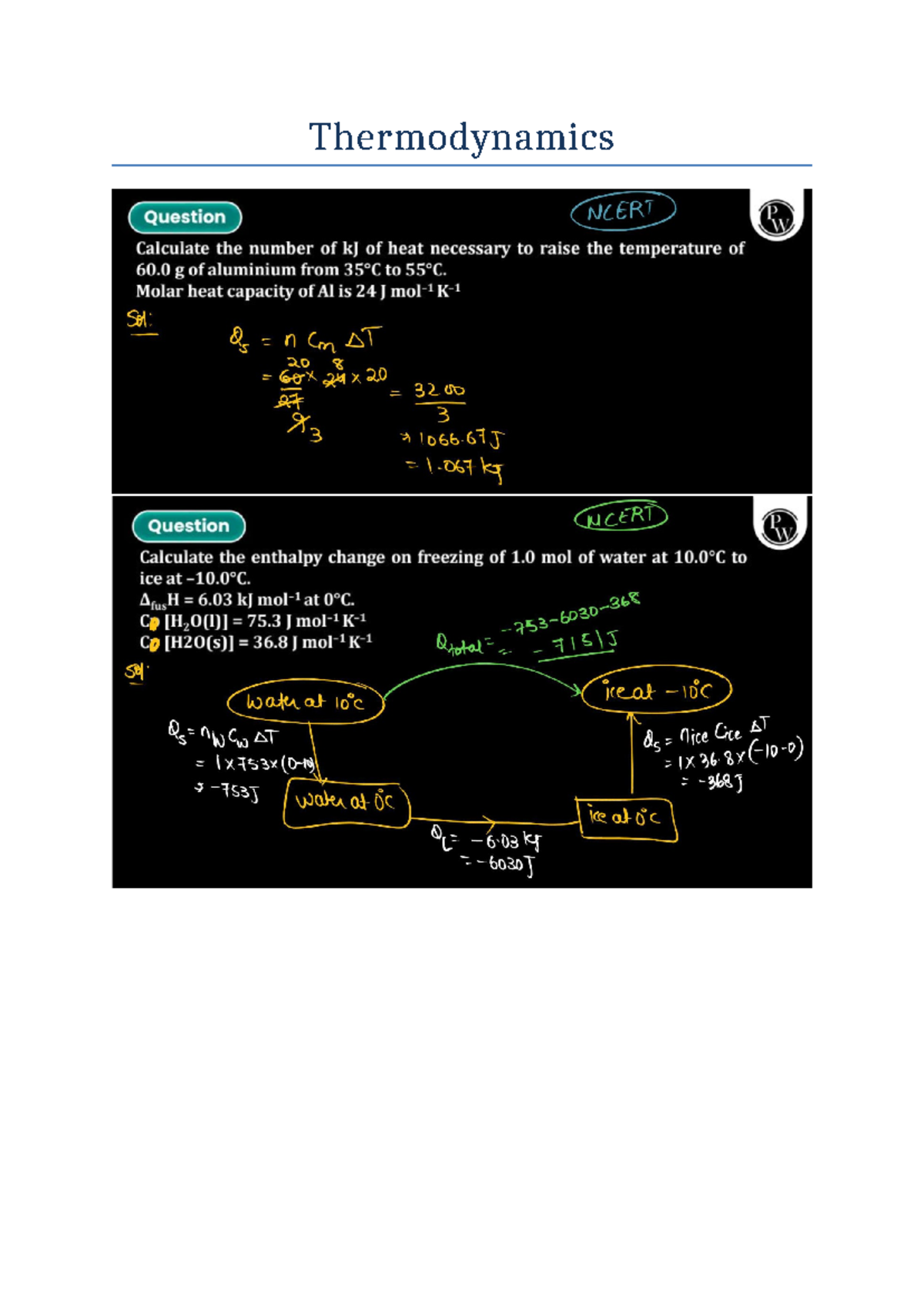 Thermodynamics - questions practice - Chemistry SL - Thermodynamics ...