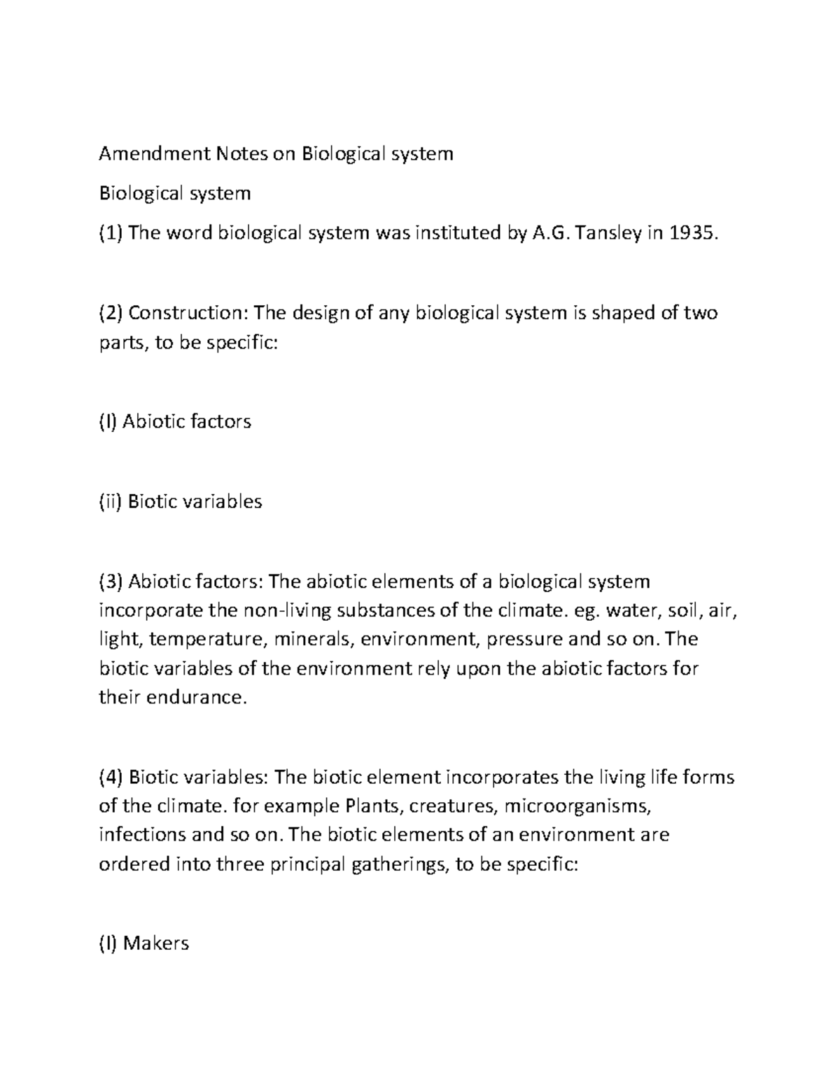 Document (192) - Easy lesson - Amendment Notes on Biological system ...