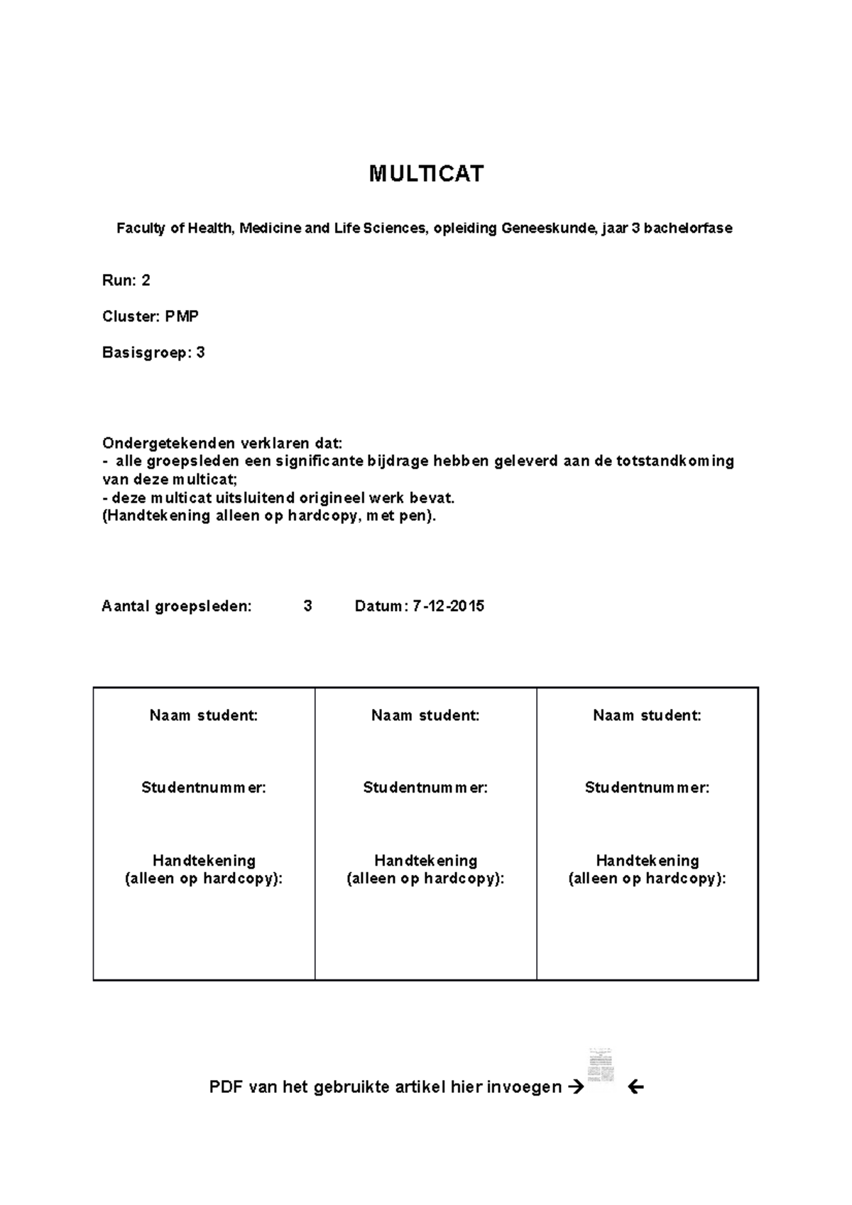 Multi-CAT - Groepsopdracht critical appraisal of a topic - MULTICAT ...