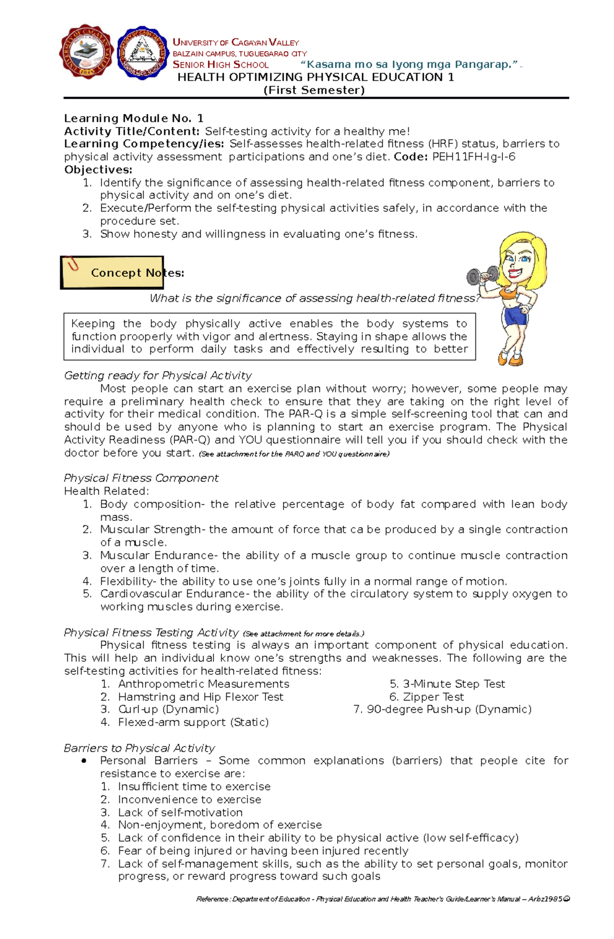 HOPE 1 Module 1 - thank you - BALZAIN CAMPUS, TUGUEGARAO CITY S ENIOR H ...