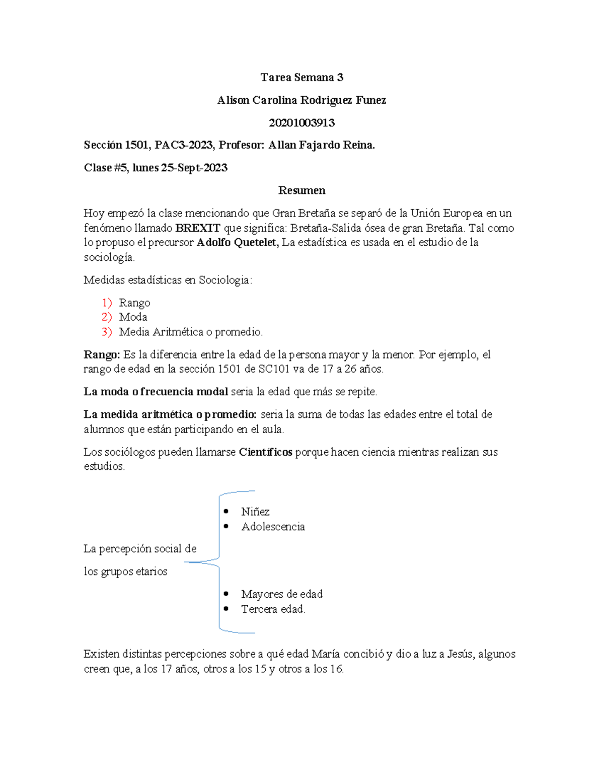 Tarea Semanal 3 - resumen de clases - Tarea Semana 3 Alison Carolina ...