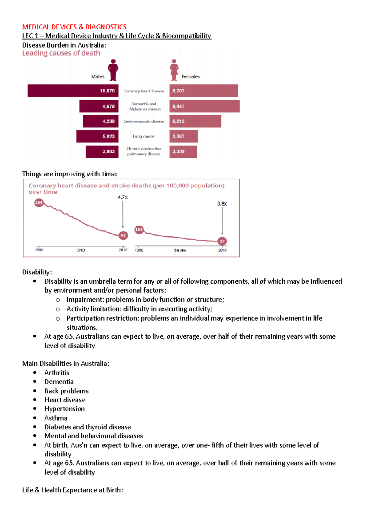 MD&D LEC 1-6 - MEDICAL DEVICES & DIAGNOSTICS LEC 1 – Medical Device ...