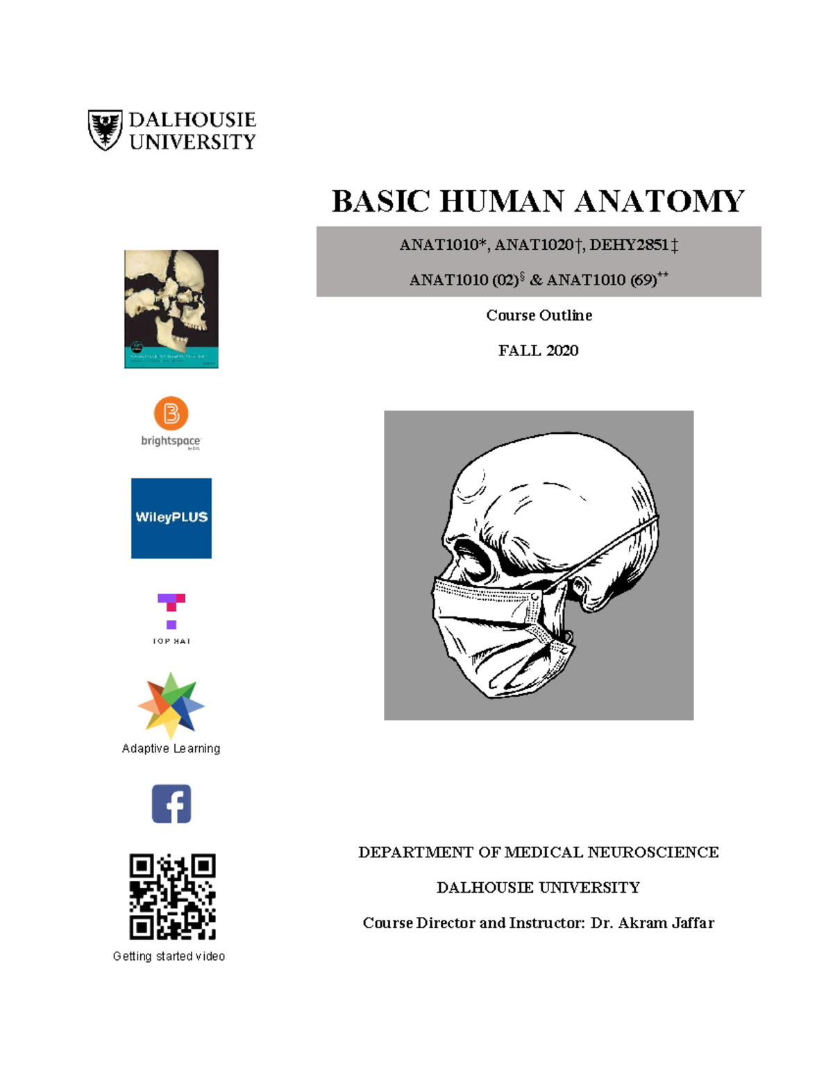Human ANAT Syllabus - Adaptive Learning BASIC HUMAN ANATOMY ANAT1010 ...