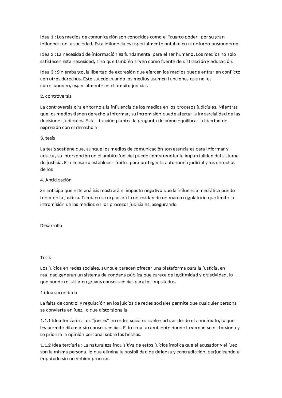 Avance crt - Idea 1 : Los medios de comunicación son conocidos como el ...