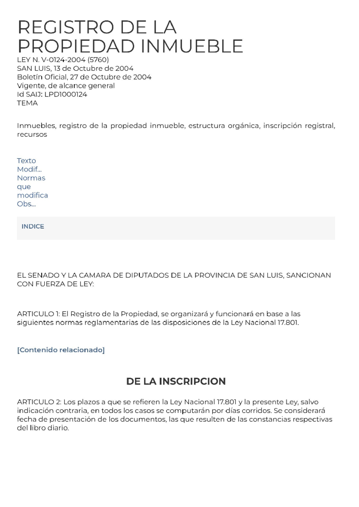 Registro DE LA Propiedad Inmueble - REGISTRO DE LA PROPIEDAD INMUEBLE ...