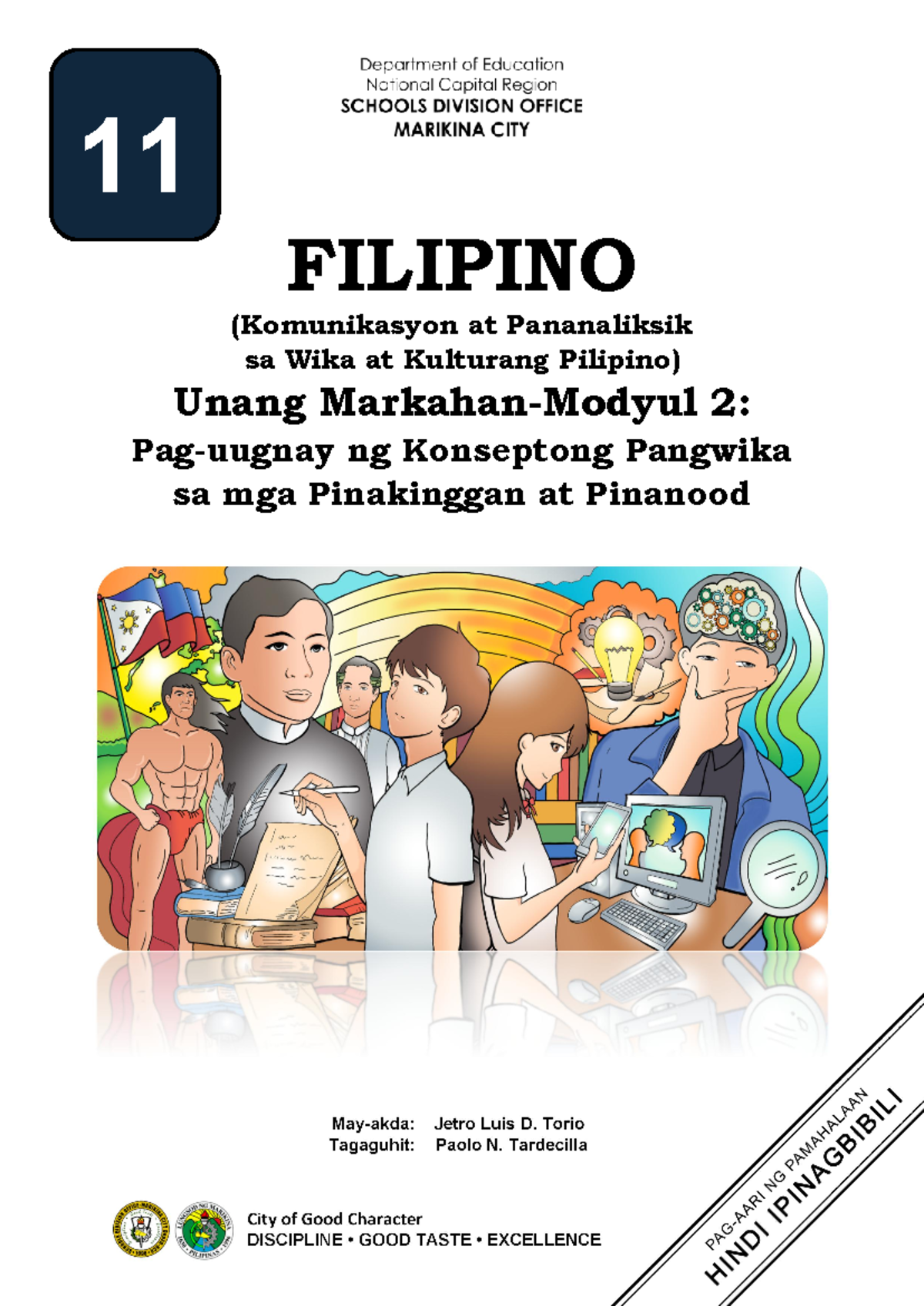 Final Filipino 11 Q1 M2 - notes - City of Good Character May-akda ...