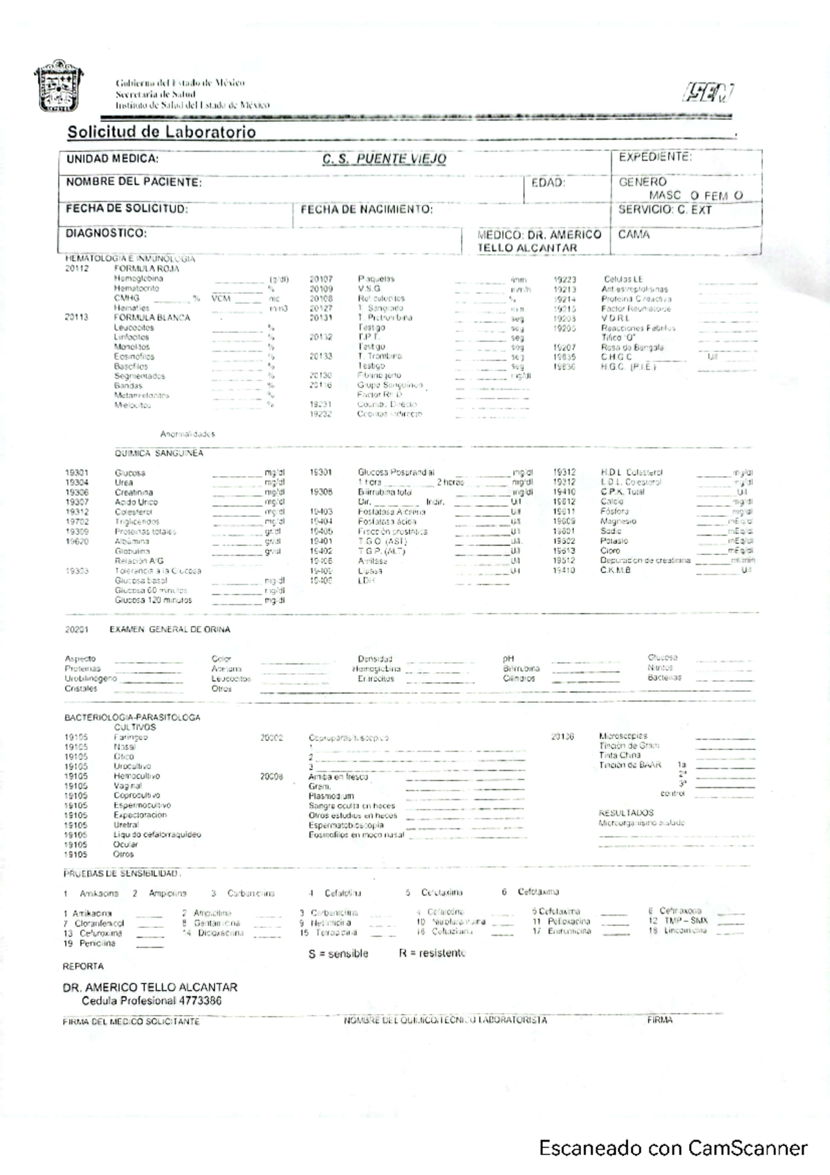 Solicitud Laboratorio - Gobierno del Estado de México Secretaria de ...