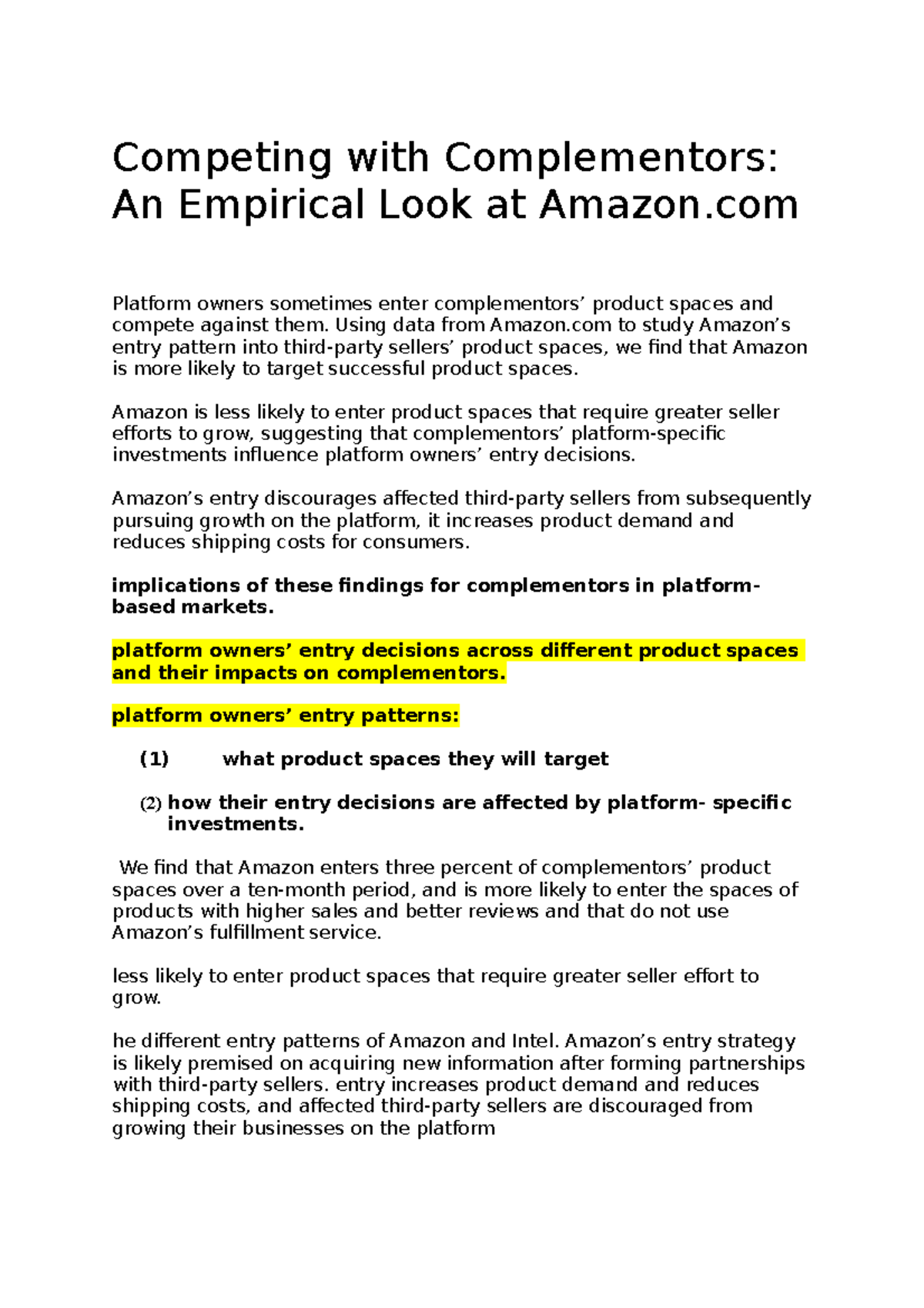 Paper 1 - Nothing particular - Competing with Complementors: An ...