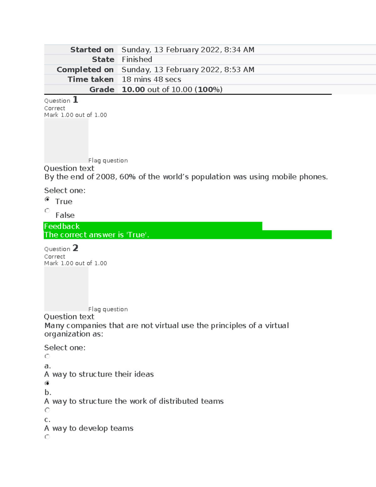Self Quiz Unit 3 Self Quiz Unit 3 Docx Started On Sunday 13 February 2022 8 34 Am State