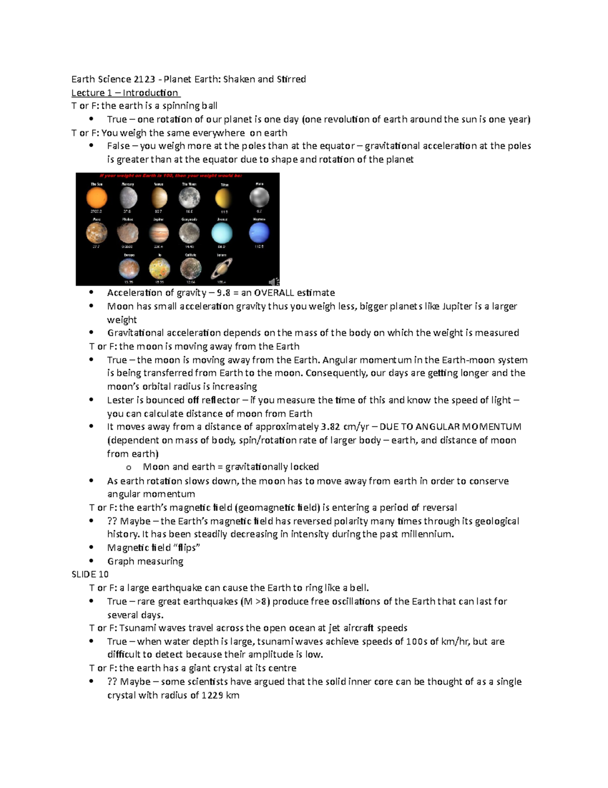 Earth sci 2123 pre-midterm part 1 - Earth Science 2123 - Planet Earth ...