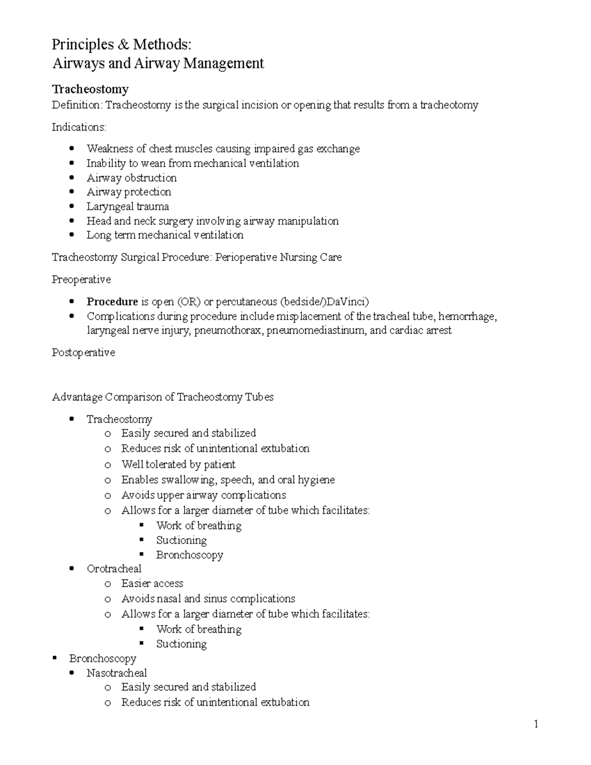 Principles Methods Trach Lecture Notes - Principles & Methods: Airways ...