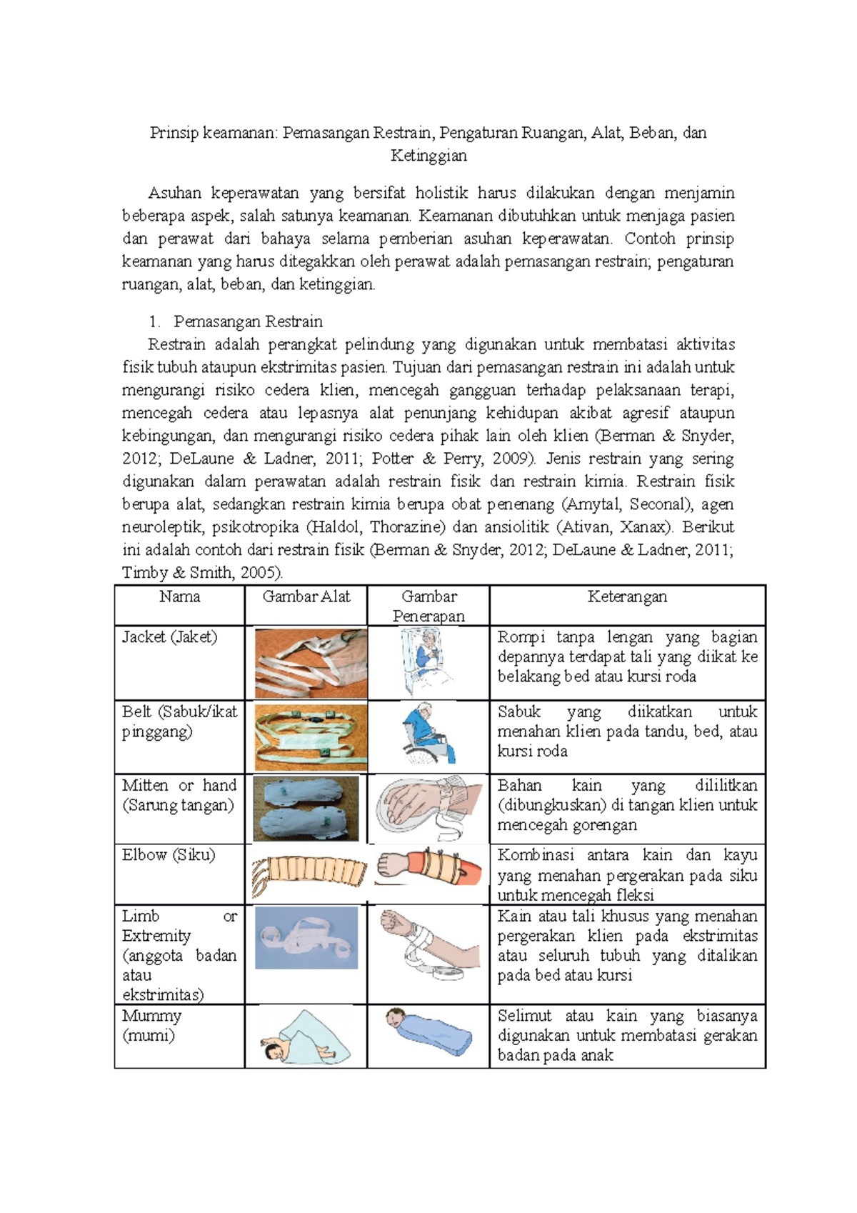 Konsep Dasar Keperawatan Resume 1 Prinsip Keamanan - Prinsip keamanan ...