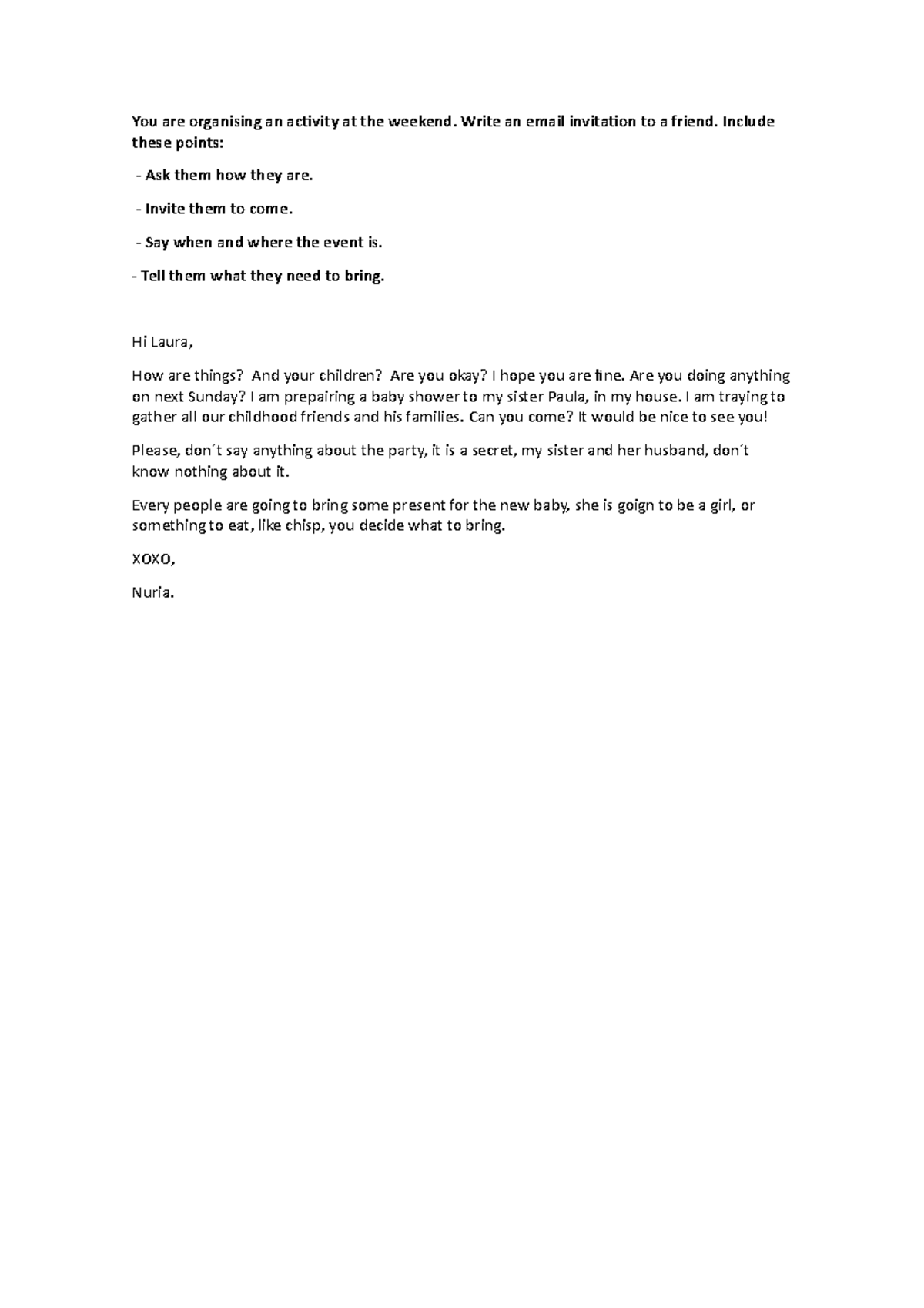 Writting 1 You Are Organising An Activity At The Weekend Write An writting-1-you-are-organising-an-activity-at-the-weekend-write-an