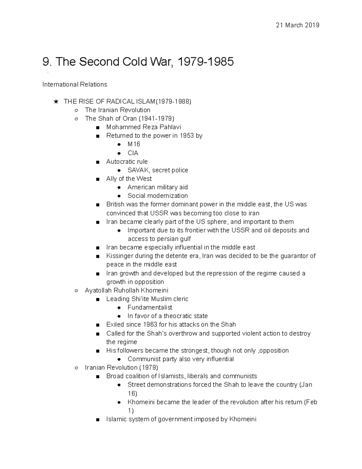 6. The Cold War in the Middle East - 21 March 2019 9. The Second Cold ...