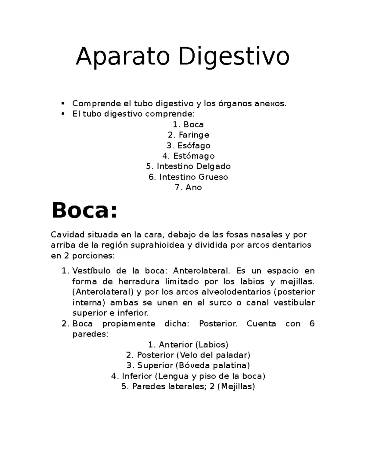 Aparato Digestivo resumen 1 - Aparato Digestivo Comprende el tubo ...