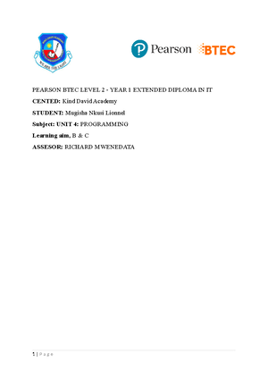 Pearson BTEC International Level 3 qualifications in Information ...