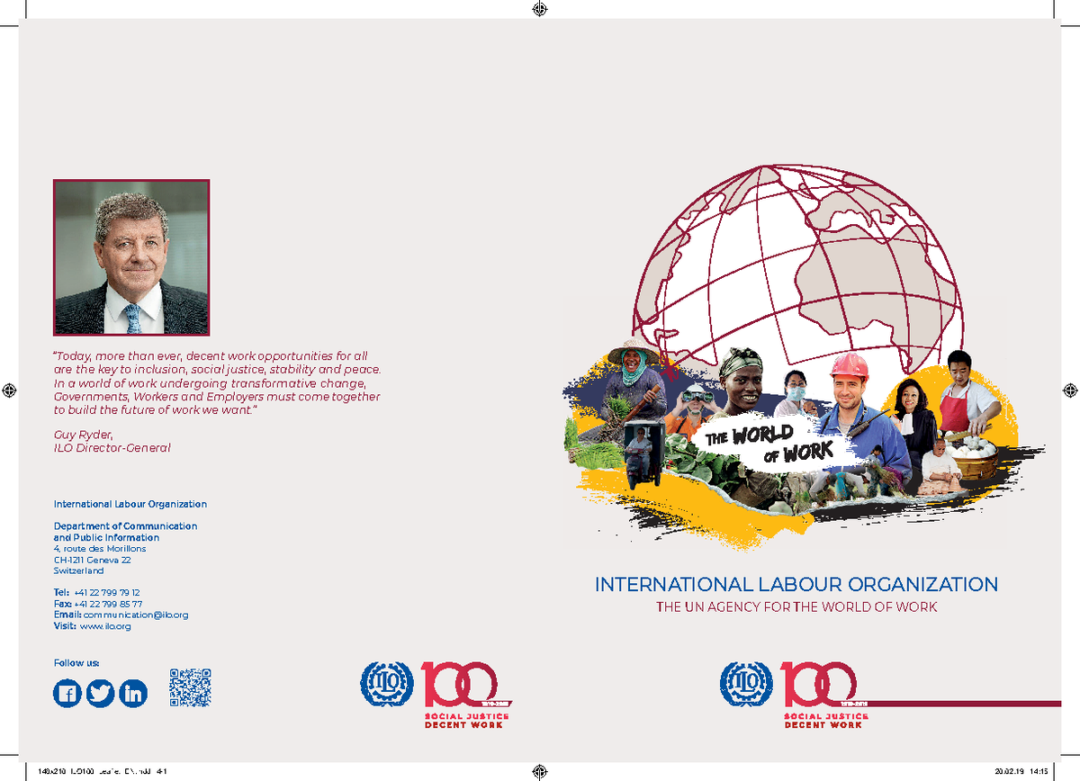 ILO - INTERNATIONAL LABOUR ORGANIZATION THE UN AGENCY FOR THE WORLD OF ...