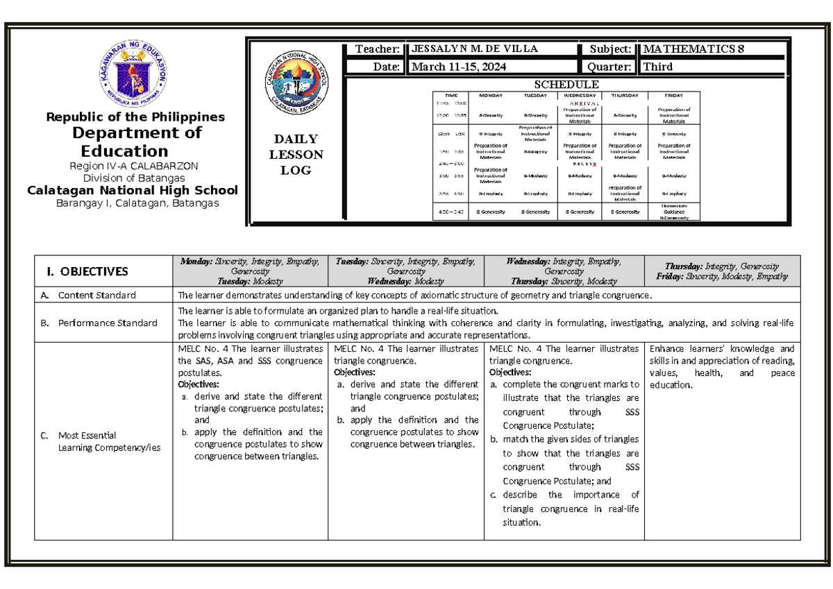WEEK 7 - Republic of the Philippines Department of Education Region IV ...