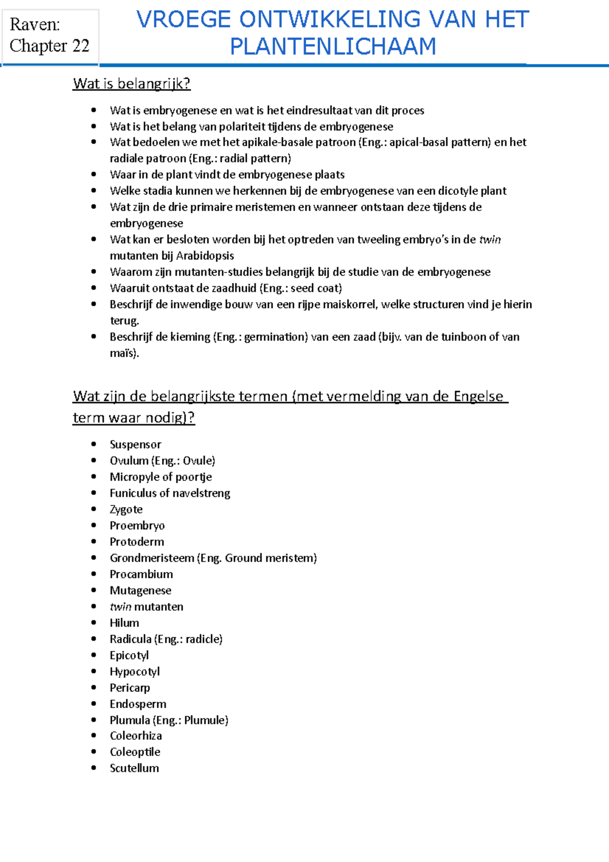 Leidraad vroege ontwikkeling chapter 22 - Wat is belangrijk? Wat is ...