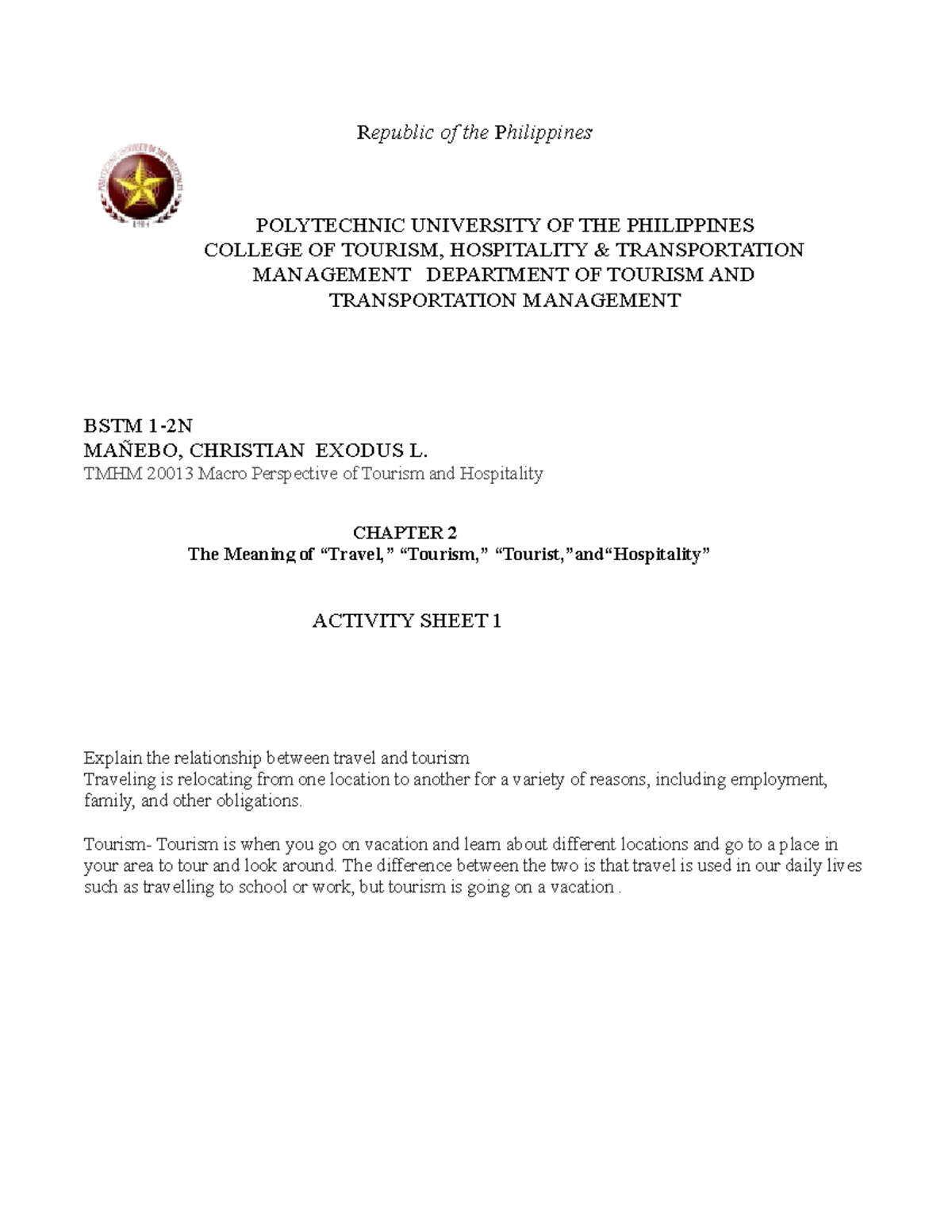 Macro-BSTM-1-2N-C2-AS1- Christian- Exodus-L.- Manebo - R epublic of the P hilippines POLYTECHNIC ...
