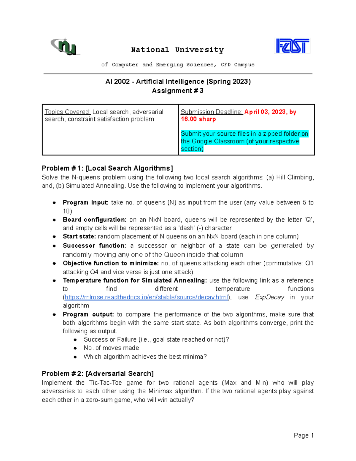 AI A3 2023Spring - Lecture notes - National University of Computer and ...