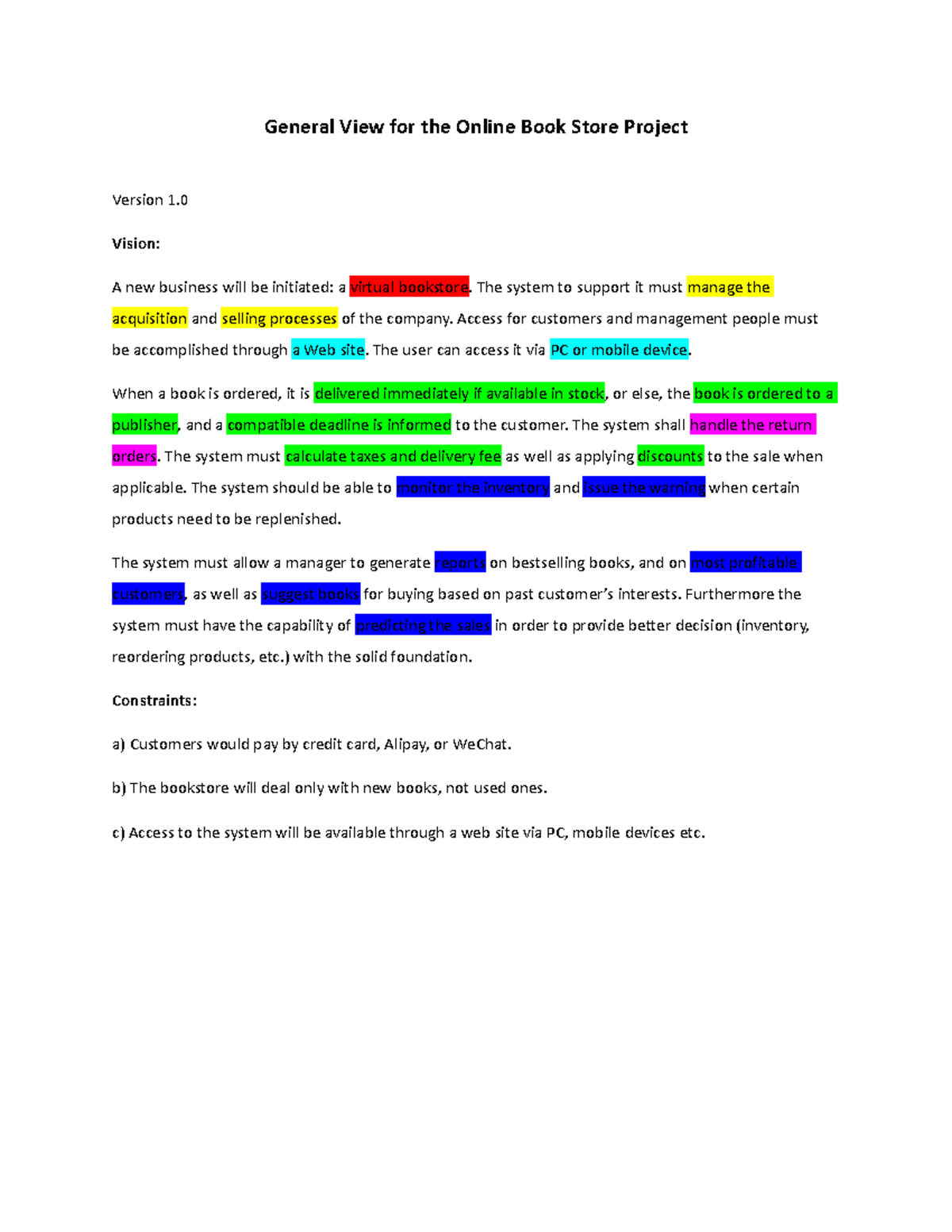 Project Description - asfasf - General View for the Online Book Store ...