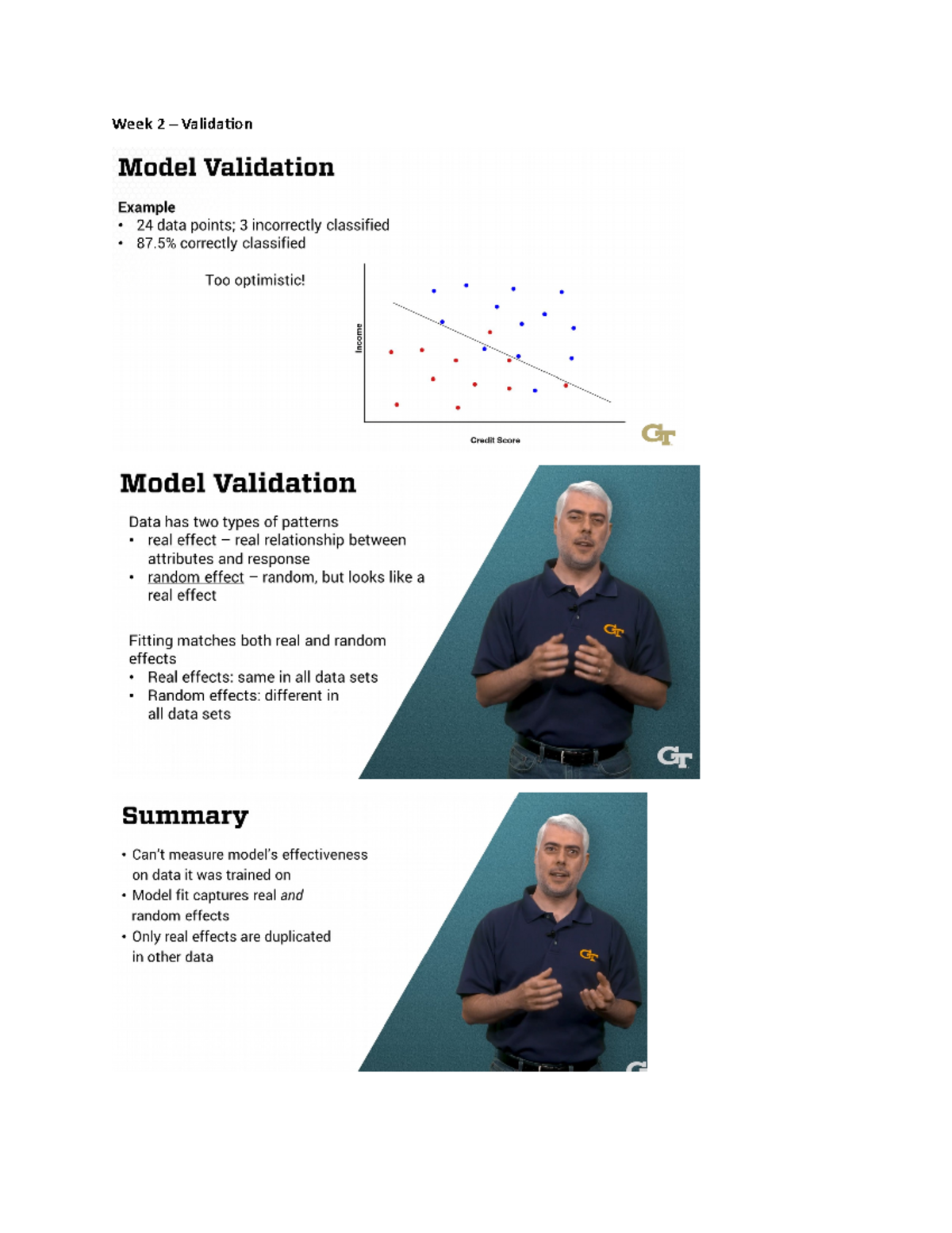 ISYE 6501 Notes - homework 1 - Week 2 Validation Model Validation ...