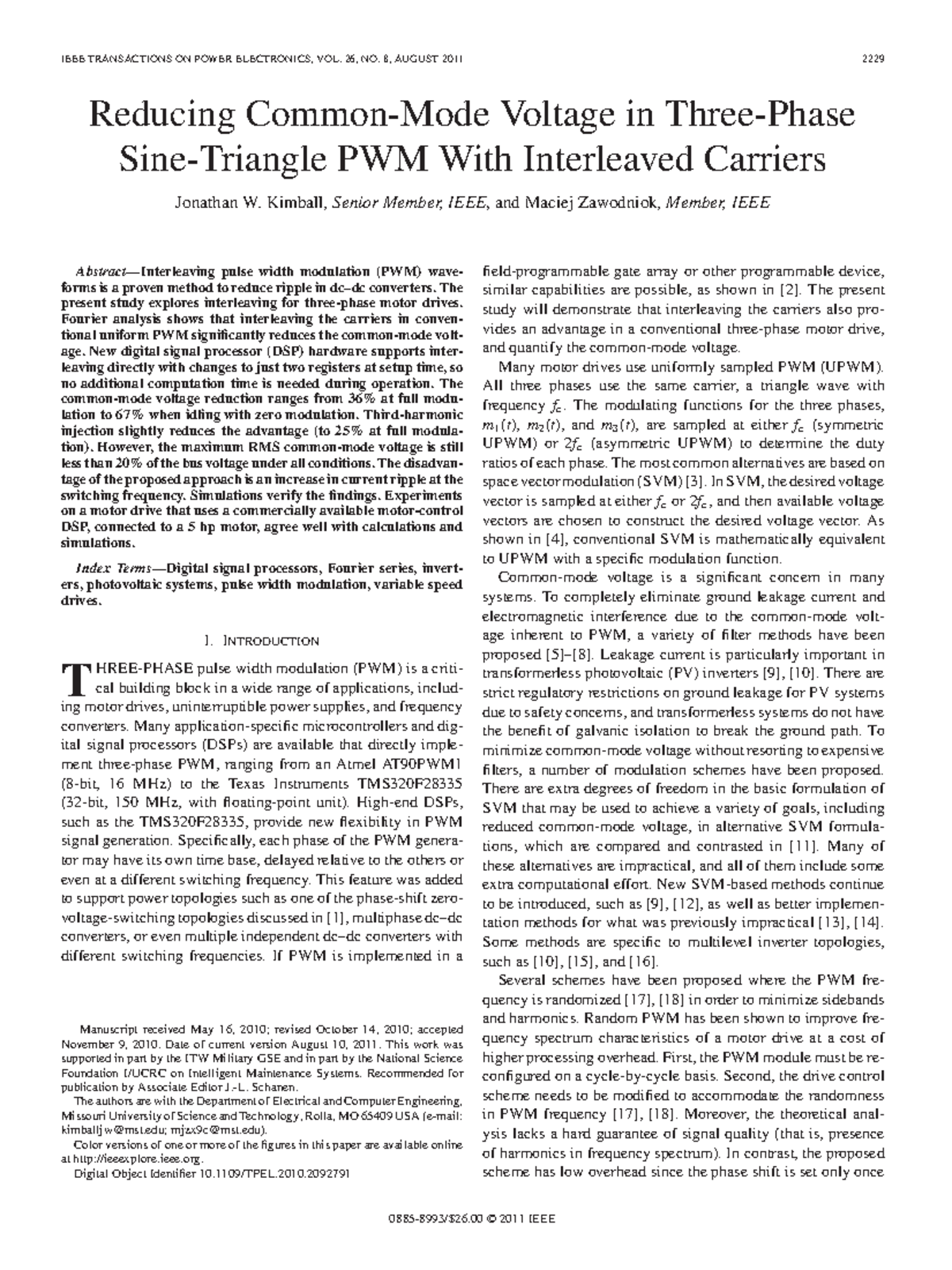 TPEL - âdsasd - Reducing Common-Mode Voltage in Three-Phase Sine ...