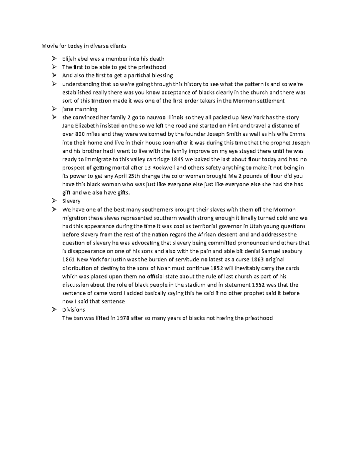 Movie notes from class today 5-10-22 - Movie for today in diverse ...